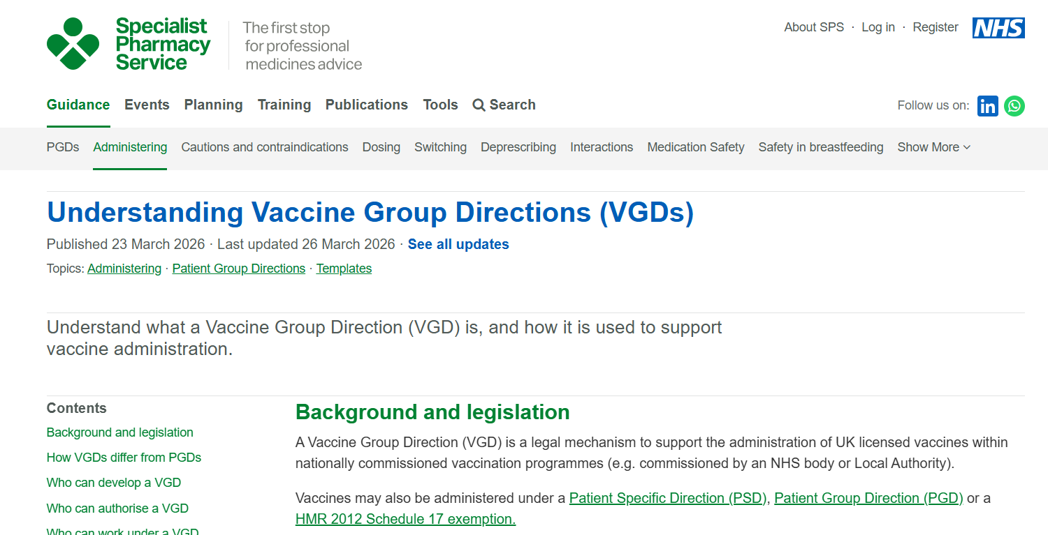 Introducing Vaccine Group Directions (VGDs): - Immunisation ...